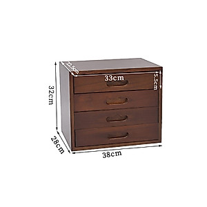 BIZOLE Flat File Cabinet Storage, Desktop Drawer Cabinet - Wooden Desktop Storage Box with Lockable Drawers, Office Supplies A4/Receipt File Organizer, Flat File Cabinet (Size : A)