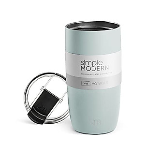 Simple Modern Travel Coffee Mug Tumbler with Flip Lid | Reusable Insulated Stainless Steel Cold Brew Iced Coffee Cup Thermos | Gifts for Women Men Him Her | Voyager Collection | 16oz | Sea Glass Sage