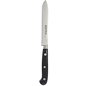 Serrated Utility Knife - MATTSTONE HILL 4.7" Kitchen Knife, German Stainless Steel Vegetable Knife, Paring Knife, Triple Rivet Handle