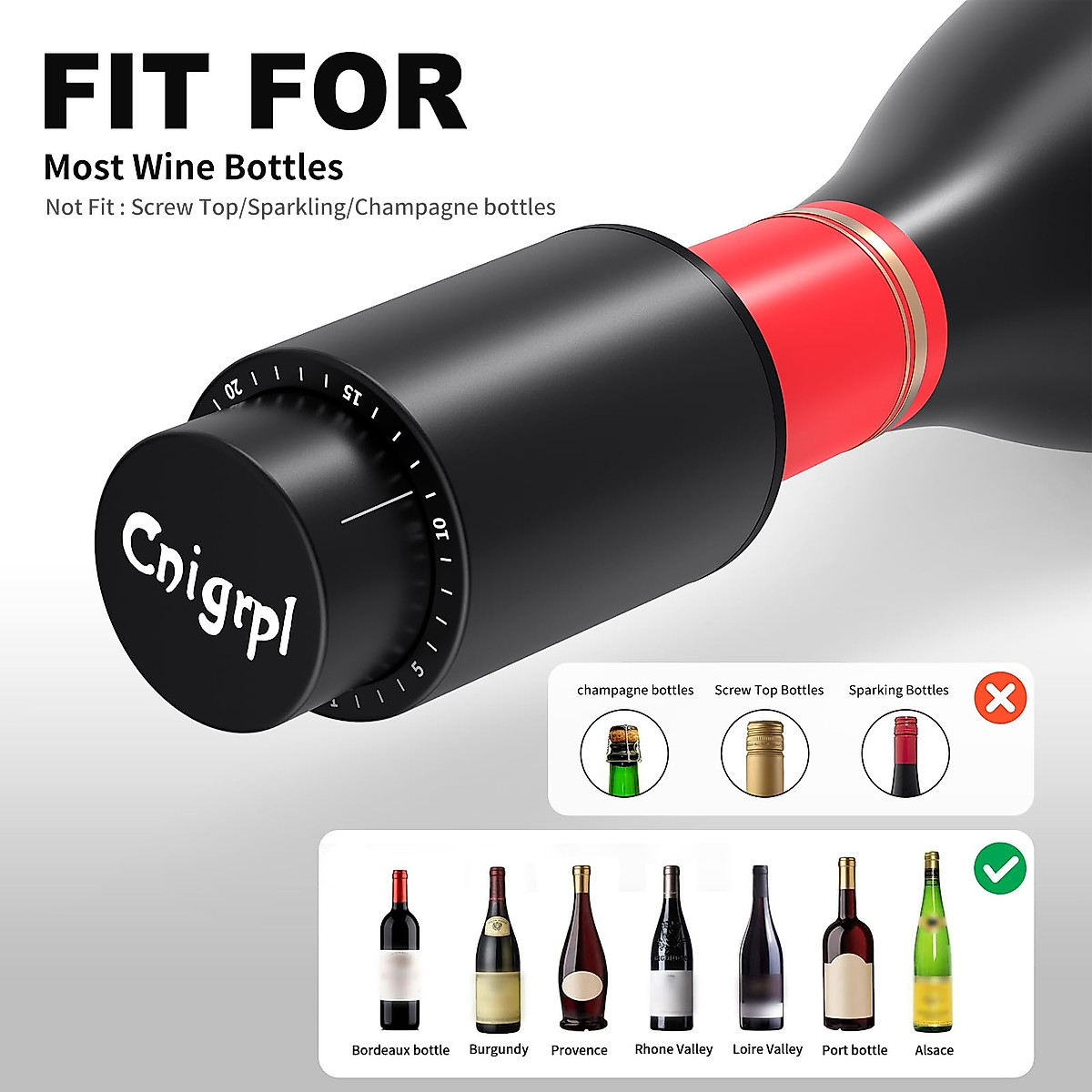 Wine Bottle Stoppers，2-in-1 Vacuum Wine Stopper，Reusable Wine Savers, Wine Preserver Vacuum Pump Corks Keep Wine Really Fresh, Best Gift Accessories (1 Black)