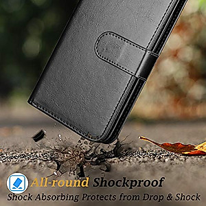 Takfox Galaxy S21 FE 5G Case, for Samsung S21 FE 5G Wallet Case PU Leather Flip Case Cover with Magnetic Closure [9 Card Slots] Card Holder Kickstand for Women Men Folio Detachable Phone Case-Black