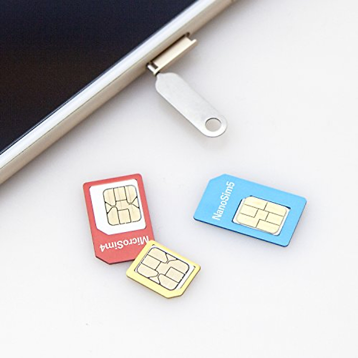 Helect SIM Card Adapter, 5-in-1 Nano & Micro SIM Card Adapter Kit Converter with Polish Chip and Eject Needle - H1050