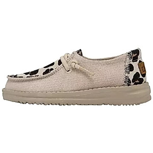 Hey Dude Girl's Wendy Youth Funk Leo Safari Size 2 | Girl’s Shoes | Girl’s Lace Up Loafers | Comfortable & Light-Weight