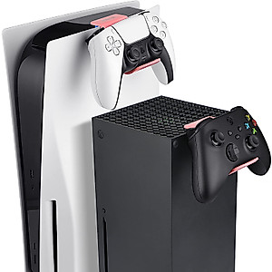 ZENACCE Game Controller Holder Compatible with PS5 and Xbox Series X, Controller Stand Mount for Playstation 5 DualSense and Xbox Series X Controllers, No Screws & No Adhesive Tape - PINK-4Pcs
