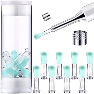 Ear Cleaner Replacement Tips Silicone Ear Spoons Tips Ear Retaining Ring Structure Removal Endoscope Tool Compatible with X17 Pro M9 Pro A2 B2 Pro C3/C3 Pro K10 (8 Pieces)