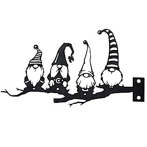 Steel Branch Gnomes Decoration, Easter Cute Hollowed Out Steel Garden Gnomes Statue, Silhouette Decor Dwarf Tree Branch Ornaments for Home Garden Yard Art Patio Outdoor Decorations