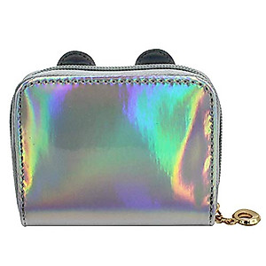 Orityle Eilova Holographic Cat Face Short Wallet Small Coin Purse for Women Girls