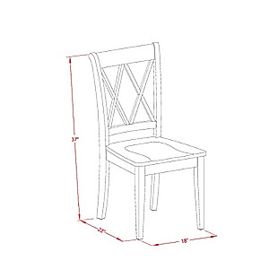 East West Furniture ANCL5-MAH-W Dining Room Table Set, 5-Pieces