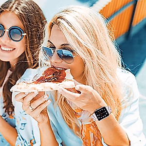 OCEBEEC Resin Bands Compatible with Apple Watch 38mm 40mm 41mm 42mm 44mm 45mm, Light Resin Strap Bracelet Replacement for iWatch SE Series 7/6/5/4/3/2/1 Women Men (Pink Flower, 38mm/40mm/41mm)