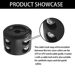 Winch Cable Hook Rubber Stopper with Allen Wrench, Rubber Rope Line Saver, Protects Towing Hook Synthetic Rope, Auto Accessories Universal for Car UTV ATV Winches (2, Black)