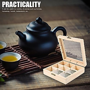 Tea Organizer Tea Box Organizer with Lid Tea Bag Countertop Holder Coffee Organizer Compartment Tea Bag Storage Box for Kitchen Cabinets Countertops Pantry Tea Display Holder