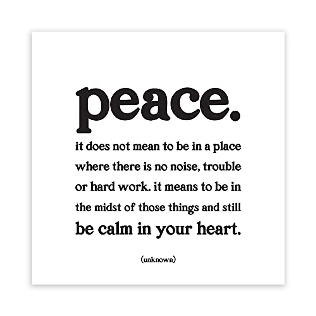 Quotable Cards, Magnet Peace, Black and White,1 Count, 0665475510951