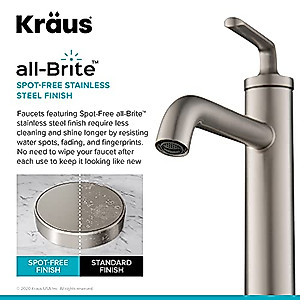 KRAUS Novis Single Handle Vessel Sink Bathroom Faucet with Pop-Up Drain in Matte Black, KVF-1220MB