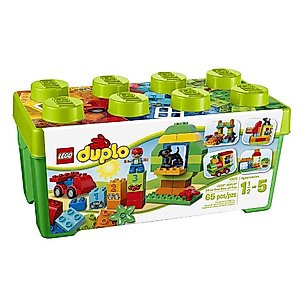 LEGO DUPLO All-in-One-Box-of-Fun Building Kit 10572 Open Ended Toy for Imaginative Play with Large Bricks Made for Toddlers and preschoolers (65 Pieces)