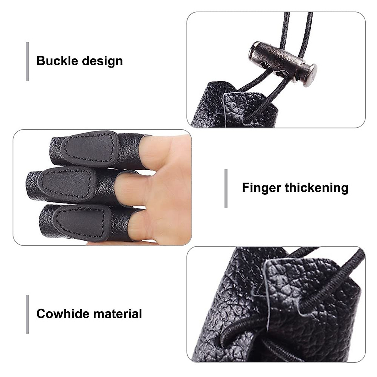 MiOYOOW Archery Glove, Adjustable Portable Three Finger Gloves Archery Accessories for Recurve Compound Bow