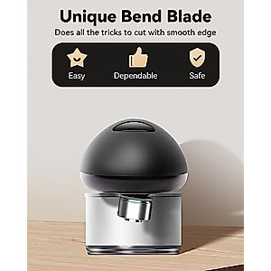 Electric Can Opener for Kitchen with Stainless Steel Blade- Portable Battery Powered Can Opener Smooth Edge, Automatic Easy Hands Free One Touch Start for Seniors with Arthritis, Left Handed, Black