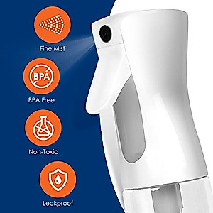 Houseables Continuous Spray Water Bottle, Water Hair Spray Bottle Mist 3PK, 12oz/355mL, Ultra Fine Mister, BPA Free, White Continuous Mist Spray Bottle, Hairspray Bottle Misting Spray Bottles For Hair