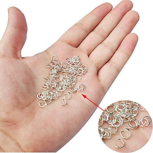 600 Pcs Silver Plated Jump Rings Split Rings Circle Clasp Connecting Rings Jewelry Necklace Bracelet Pendant Choker Charm Loops DIY Craft Earring Making Supplies (6 mm)