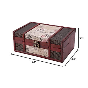 ZJchao Vintage Storage Case, Old-Fashioned Style Decorative Storage Box Can Be Used As Photography Props, Delicate Hand-Made Decoration Crafts for Home Desk and Office Table(#2)