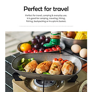 Boundless Voyage Reusable Titanium Pan Dinner Plate Ultralight Dish with Carry Bag Outdoor Camping Portable Tableware Pasta Salad Plate Dishwasher Safe (1 Pack) Ti1114T