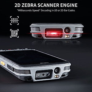 Posunitech Android 11 Barcode Scanner TA08 with Tempered Film IP65 Rugged PDA Data Terminal Mobile Computer with 1D/2D Zebra-SE4710 Reader Wi-Fi 6 Bluetooth 4G 8000mAh Battery for WMS Management
