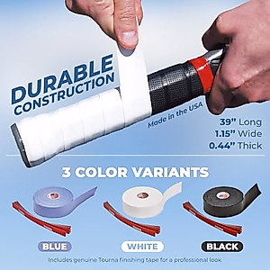 Tourna Mega Tac Extra Tacky Overgrip, 3 Grips per Pack, Blue