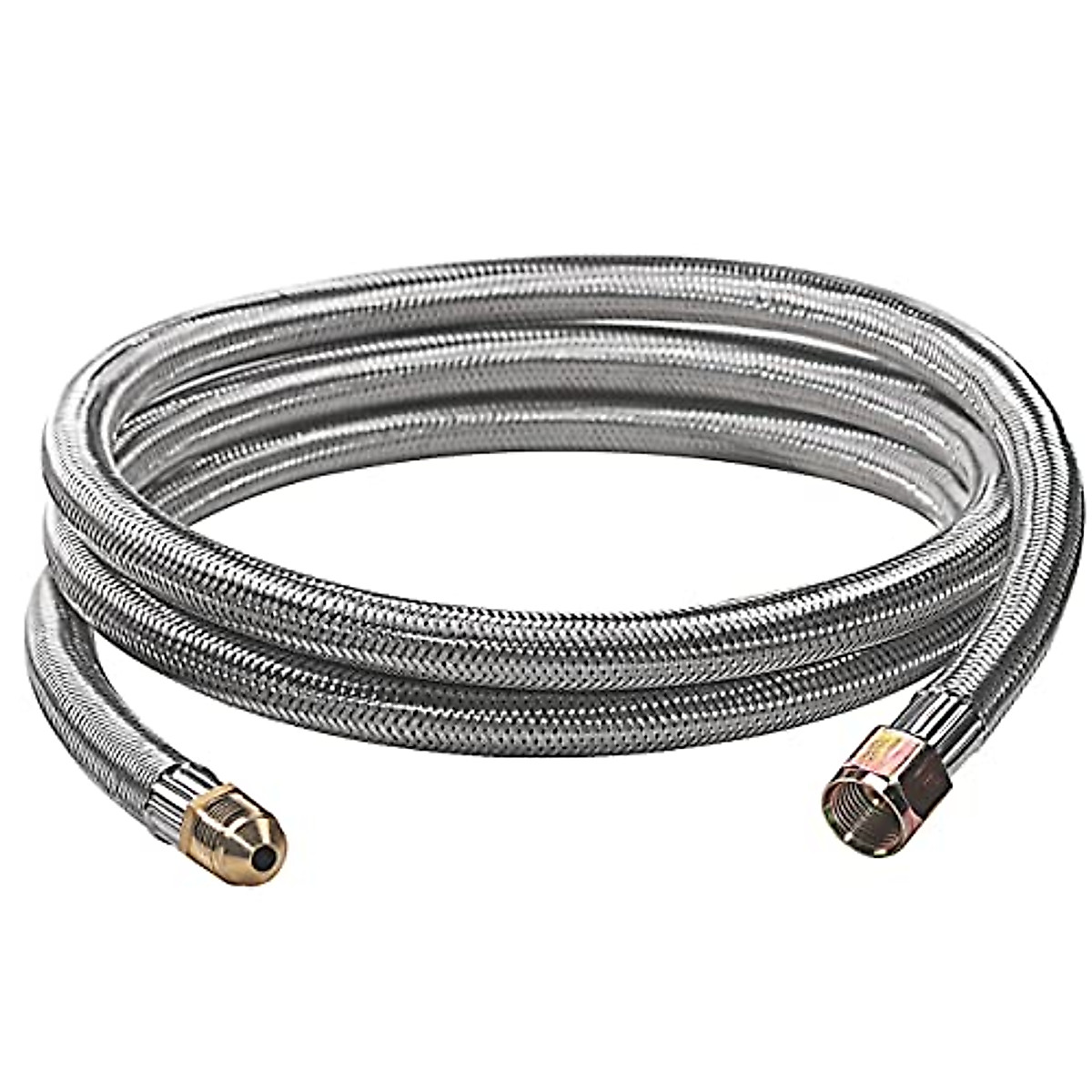 DOZYANT 6 Feet Propane Hose Extension with 3/8 inch Female Flare Fitting x 3/8inch Male Flare, Stainless Braided Propane Gas Line Pipe for RV, BBQ Grill, Propane Tank, Heater and More