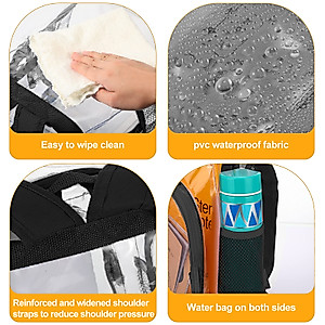 4 Pieces Cute Clear Backpacks for over 8 Year Old Kindergarten Children PVC Transparent Bookbag See Through Plastic Bookbag for Toddler School Backpack