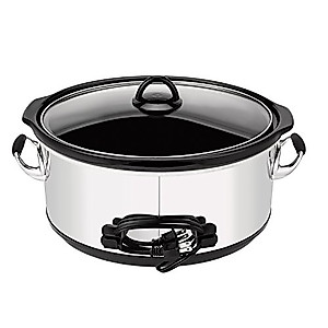 Crockpot 7 Quart Slow Cooker with Programmable Controls and Digital Timer, Polished Platinum