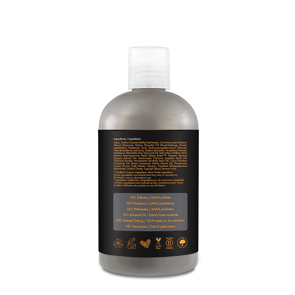 Shea Moisture African Black Soap Bamboo Charcoal Deep Cleansing Shampoo 13 OZ./384 mL(Packaging may vary)