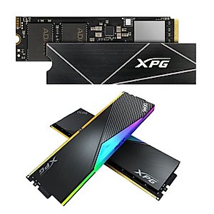 XPG 2TB GAMMIX S70 Blade PCIe Gen4 M.2 2280 Internal Gaming SSD Lancer DDR5 RGB 5200MHz 32GB (2x16GB) Desktop Memory Bundle (AGAMMIXS70B-2T-CS AX5U5200C3816G-DCLARBK)