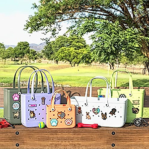 BOGGBeans Dog Mom Charm for Bogg Bag, Simply Southern Totes, and Similar Styles. Acrylic 3" Animal Pet Charm Accessories for Beach Totes