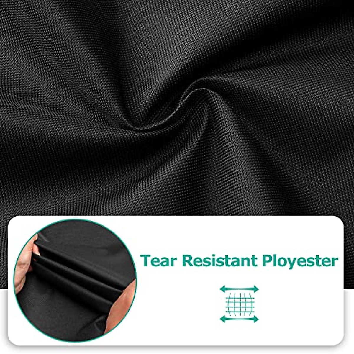 SunPatio Grill Cover 55 Inch, Outdoor Heavy Duty Waterproof Barbecue Gas Grill Cover, UV & Fade Resistant, All Weather Protection Compatible for Weber Charbroil Nexgrill Kenmore Grills and More, Black