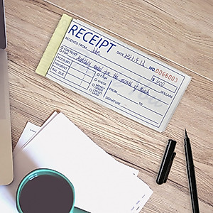 suituts [12 Books] Money and Rent Receipt Books, Pocket Size 2.75x6 Inch 2-Part Carbonless Receipt Book for Small Business (50 Sets Per Book)