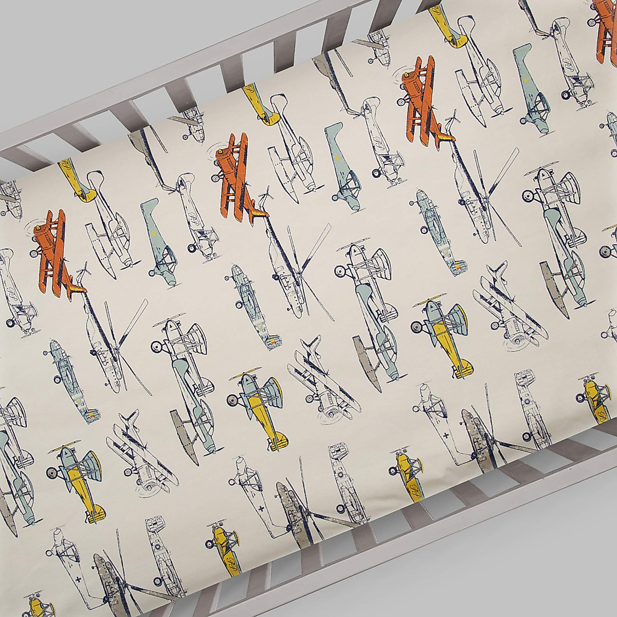 Glenna Jean Crib Sheet, Flying High, Beige, Standard