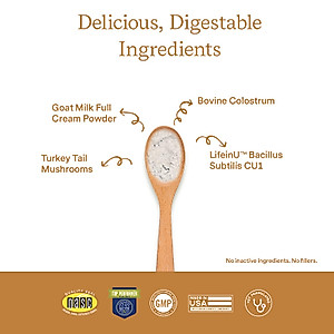 Fera Pet Organics Immune Goat Milk Cat & Dog Food Topper – Vet Created - Pet Allergy & Immunity Aid – Probiotic - Colostrum & Turkey Tail Mushroom-60 Servings