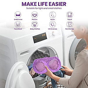 Bra Washing Bag for Laundry, Silicone Lingerie Bags for Washing Delicates, Laundry Bag for Washing Machine & Dryer Washing Bags for A-38D Cup Bras, Maternity Bras, Sports Bras, Sexy Bras(Purple)