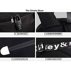 Anime Luminous Backpacks for Boys ,Lumcissy 15.6'' Laptop Backpack with USB Charging Port with USB Charging Port and Anti-theft Lock,Unisex Fashion Black Daypack,Travel Laptop Backpack