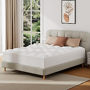 Bedluxury Dual Layer 3 Inch Memory Foam Mattress Topper Queen Size，2 Inch Gel Memory Foam and 1 Inch Cooling Pillow Top Mattress Pad Cover for Back Pain，Comfort Support & Pressure Relief