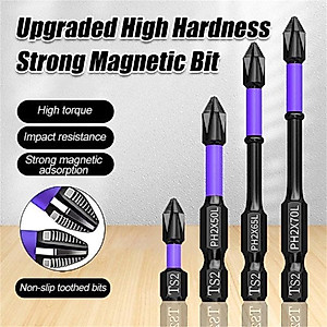 Upgraded High Hardness and Strong Magnetic Bit, D1 Anti-Slip and Shock-Proof Bits with Phillips Screwdriver Bits, Aneedtools Magnetic Bits, Magnetic Screwdriver Set (2Set)