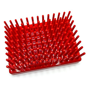 EISCO (Pack of 2) Red Plastic Test Tube Peg Drying Rack Holds 96 13mm Test Tubes