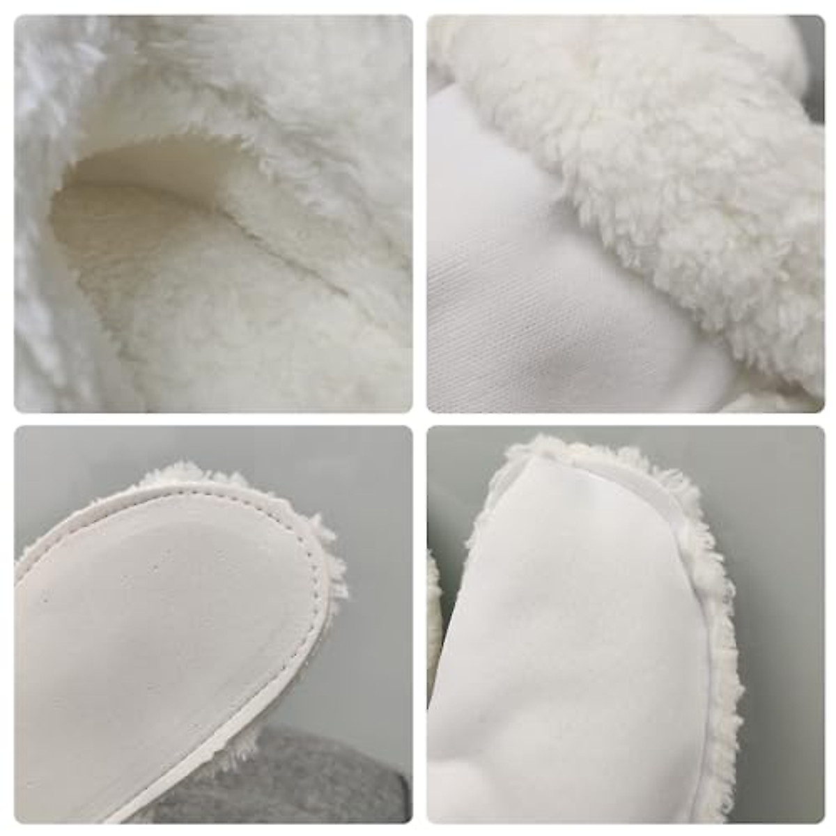 2Pairs Warm Insoles for Hole Shoes 9.1 Inch Fur Insert Lining Shoe Inner Sole Black and White Fur Insoles Soft Fleece Insert Winter Hole Shoes Liners Replacement for Women Men
