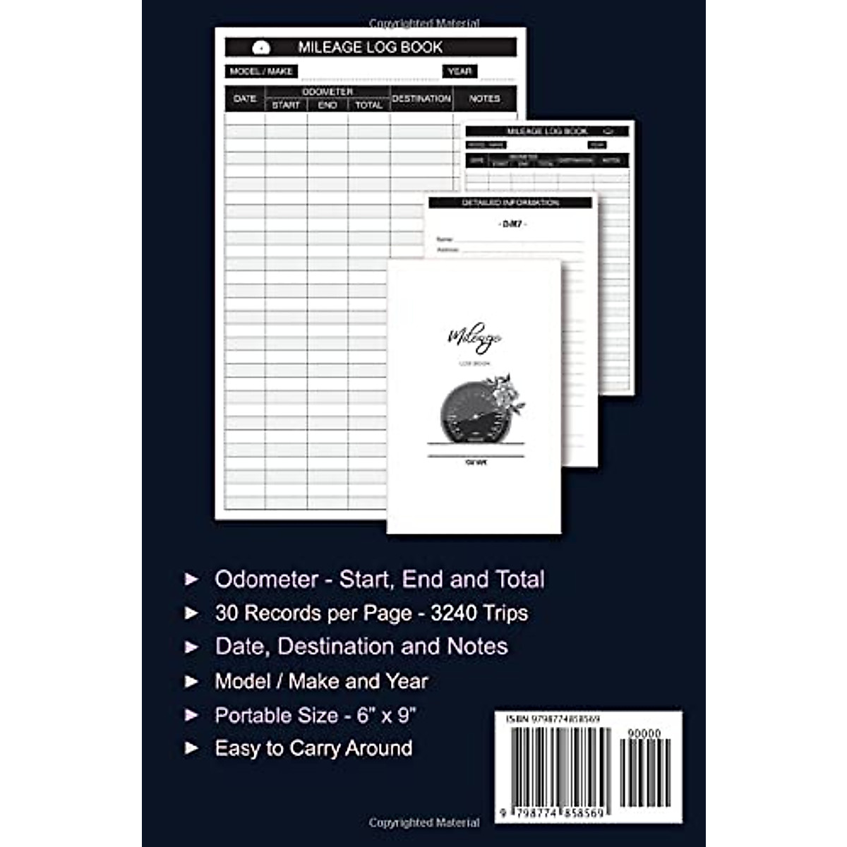 Mileage Log Book: Mileage Record Book for Women | Car & Vehicle Mileage Log Book for Business | Stylish Floral Cover