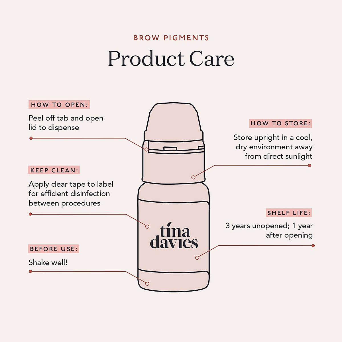 Tina Davies Professional X Perma Blend Brow Pigment - Permanent Eyebrow Makeup - Colours Heal True to Tone - High Retention - Bold Brown, 1/2oz