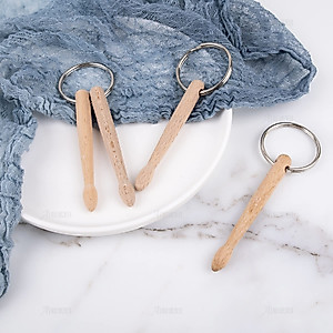 AUEAR, 4 Pieces Wood Drumstick Keychain Mini Wood Drumstick Keychain with One Stick and Two Sticks Drumstick Keychain for Drummer