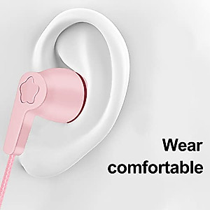 areclern Wired Earbuds with Microphone Noise Canceling Earbud Heavy Bass Stereo Earphones in-Ear Lightweight 3.5mm Gaming Sports Headphone for Students Girls Boys Black