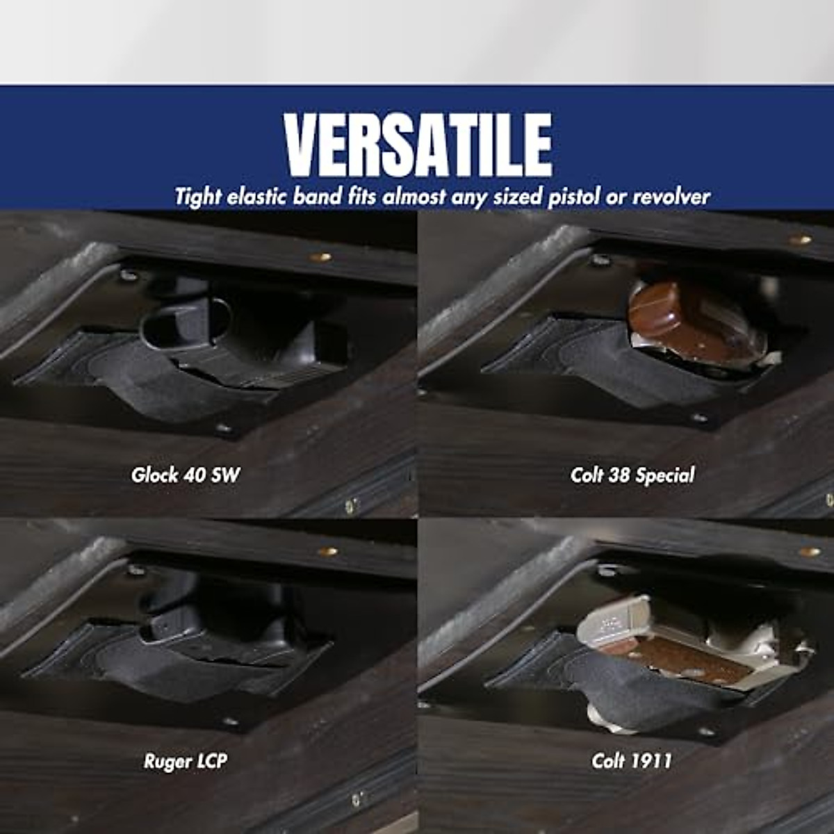 Bluestone Safety Under The Desk Holster| Bedside Holster| Wall Mounted Tactical Gun Holster| Under The Desk Pistol Gun Holder| Fits Nearly Any Handgun