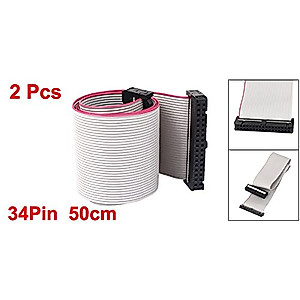 uxcell a16022500ux0072 2.54mm 34-Pin Female to Female IDE PATA Flat Ribbon Cable 50cm (Pack of 2)