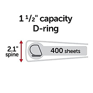 Office Depot® Brand Heavy-Duty D-Ring View Binder, 1 1/2" Rings, 54% Recycled, Red