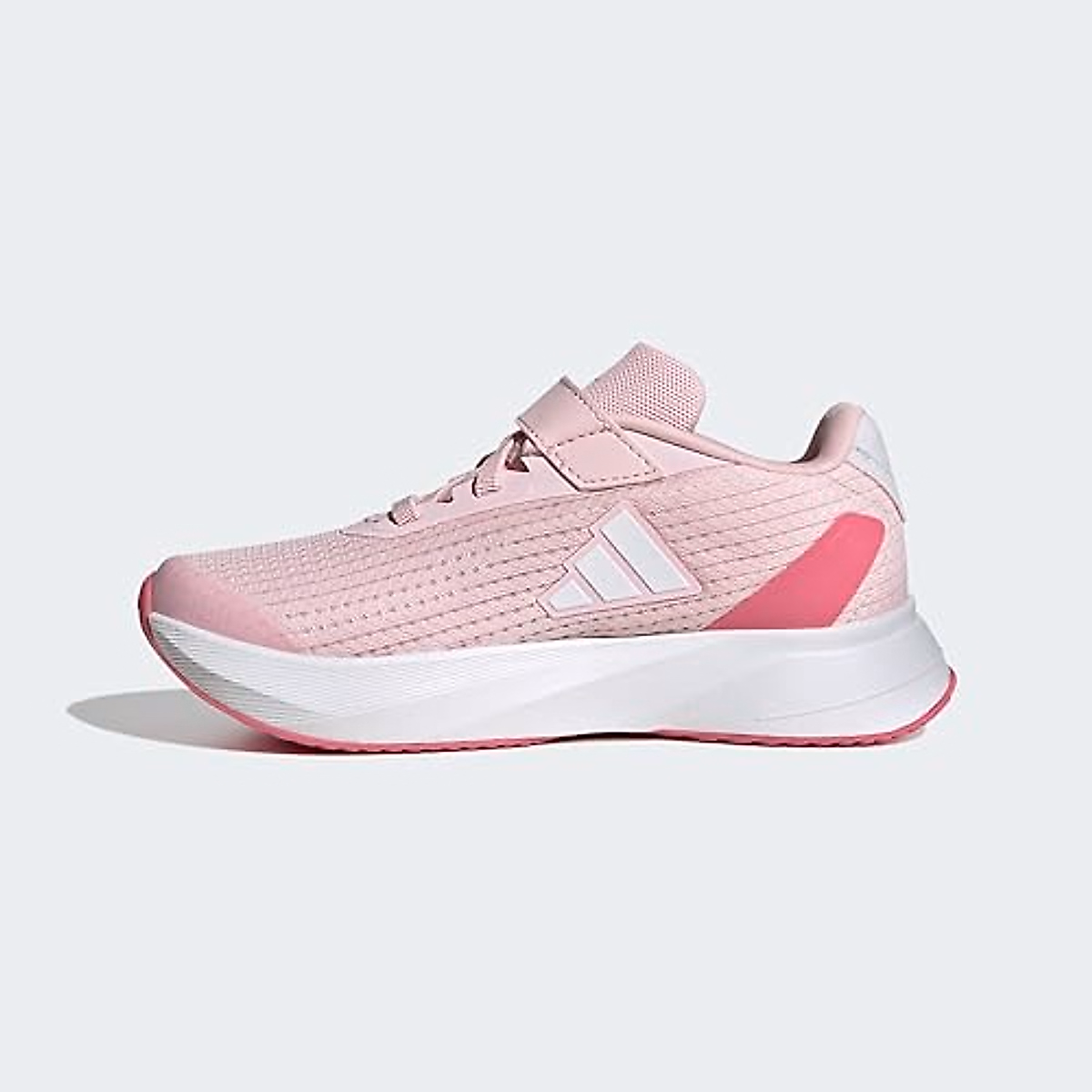 adidas Duramo SL Elastic Lace Sneaker, Clear Pink/White/Pink Fusion, 2.5 US Unisex Little Kid